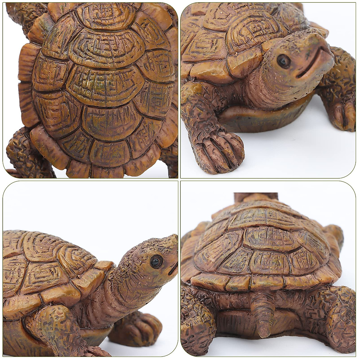 4 Pcs Mini Turtles Miniature Figurines Simulation Small Tortoise Ornaments Realistic Sea Turtles Resin Cute Beach Sea Turtles for Bonsai Craft Fairy Garden Succulent Planter Decorations