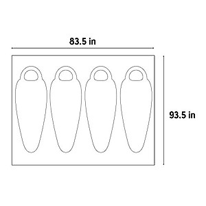 Kelty 4 Person Freestanding Rumpus Tent Footprint for Camping, Car Camping, Festivals and Family