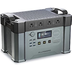 ALLPOWERS 2000W Portable Power Station 1500Wh MPPT Solar Generator with 4 AC Outlets 900W Input Home Backup Battery for Outdoor Camping RV Emergency Off-Grid
