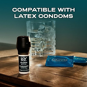 K-Y Duration Gel 0.16 fl oz, for Men, Adult Couples, Numbing Male Genital Desensitizer to Last Longer, Pleasure Enhancer, 36 Pumps, Latex Condom Compatible