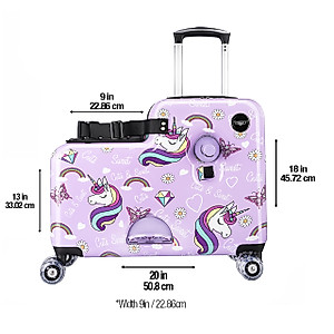 Younglingz Lil Flyer 20'' kid ride on suitcase child stroller spinner luggage (Glam)