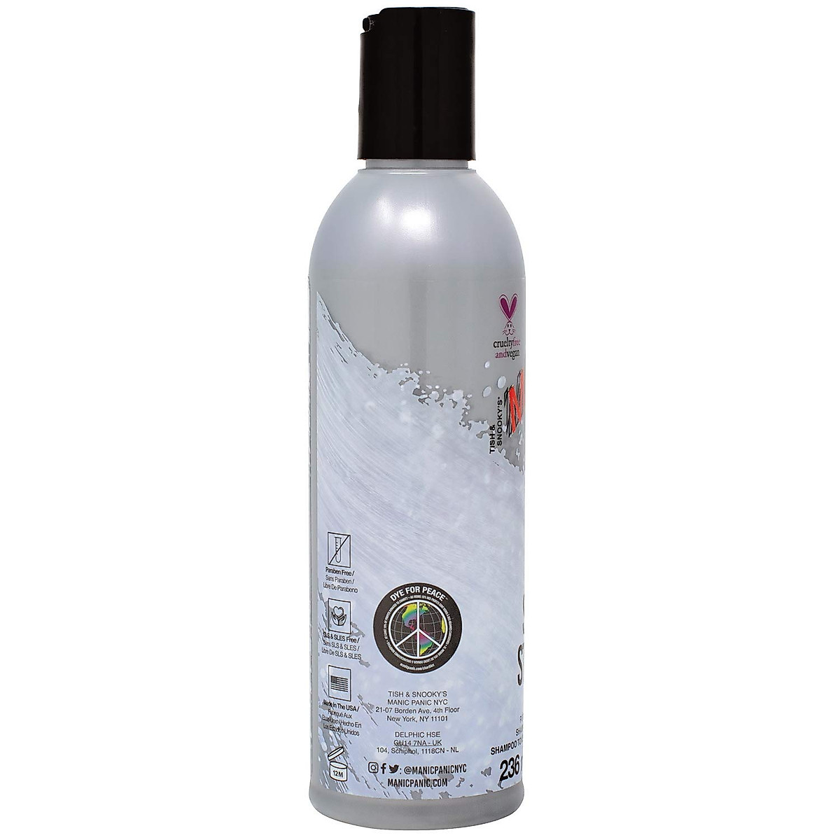 MANIC PANIC Silver Stiletto Toning Shampoo - Sulfate Free Purple Shampoo For Pale, Platinum Blondes, Grey, Blue, And Purple Hair Color - Tones Brassiness (8oz)