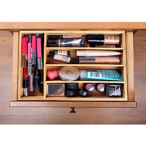 Bamboo Cutlery tray-Silverware Organizer-5 compartment-by Utopia Kitchen