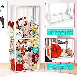 Ibnotuiy Stuffed Animal Zoo Storage Stuffed Animal Holder PVC Plush Storage Organizer Shelf with Elastic Band for Birthday Gift for Nursery Play Room Bedroom