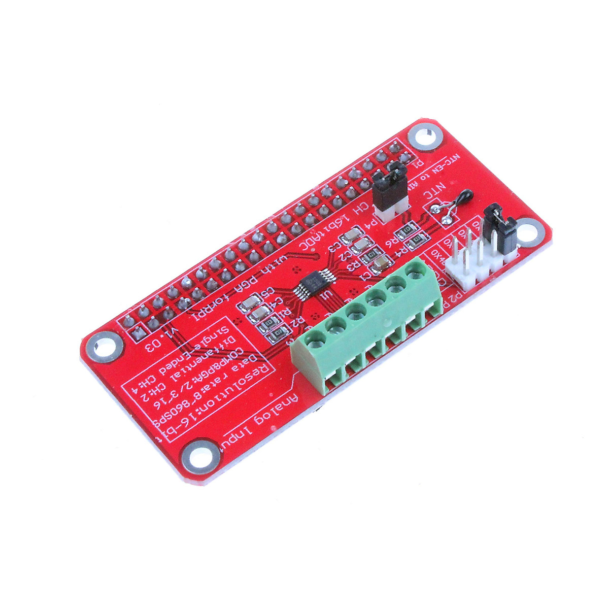 NOYITO 4-Channel 16-Bit ADC with PGA for RPI Raspberry PI 16 Bits I2C ...