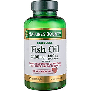 Natures Bounty Fish Oil 2400 mg Double Strength Odorless 90 Softgels (Pack of 3)
