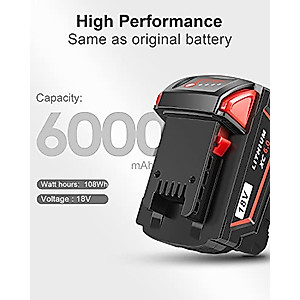 Aoasur 6-Pack 6.0Ah 18V Battery Replacement for Milwaukee M - 18 Battery