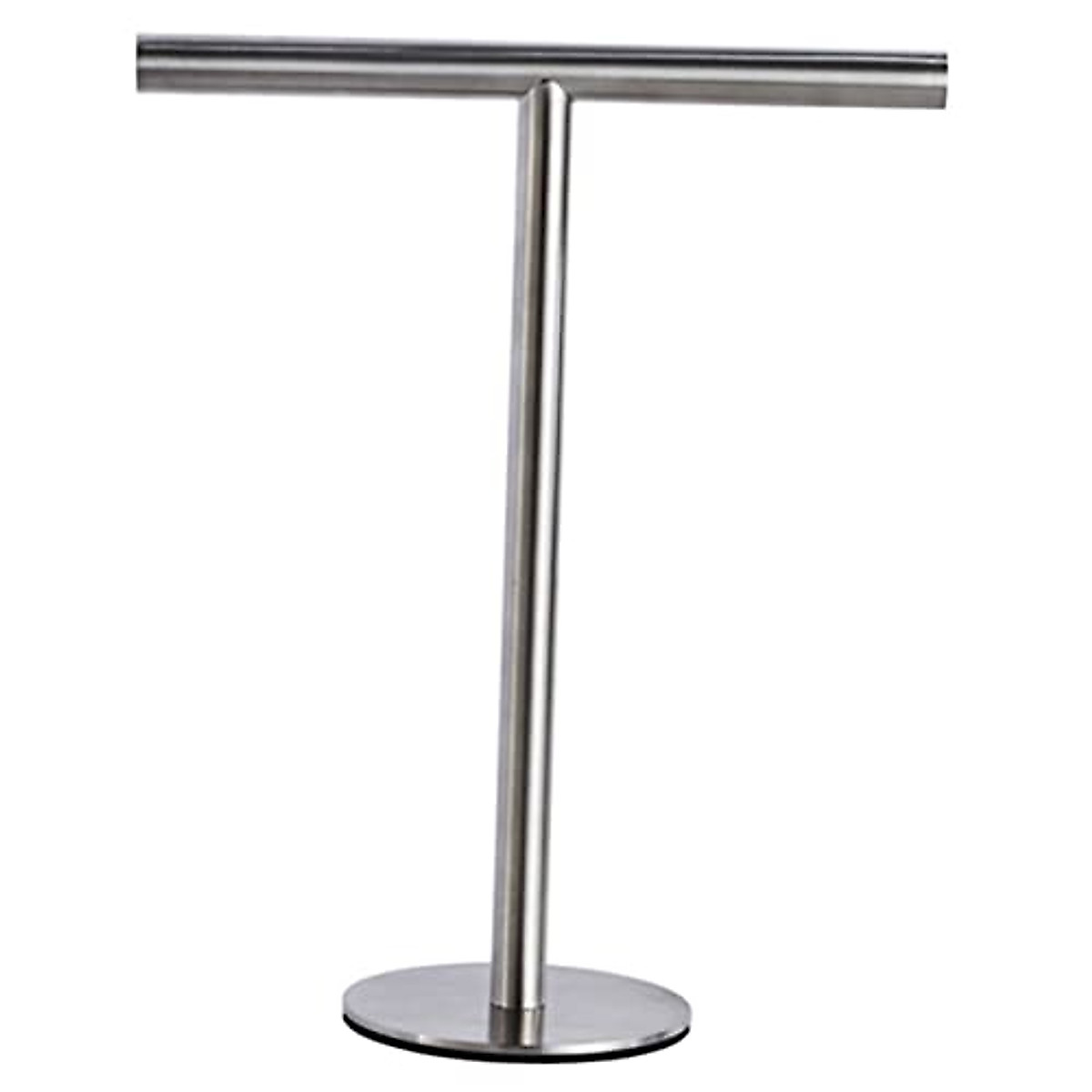 Zerodeko Stainless Steel Towel Bar Towel Hooks Washcloths Hand Towel Stand T-Shape Towel Rack Countertop Towel Stand Watch Rack Standing Towel Storage Holder Balanced Base Towel Holder Pole