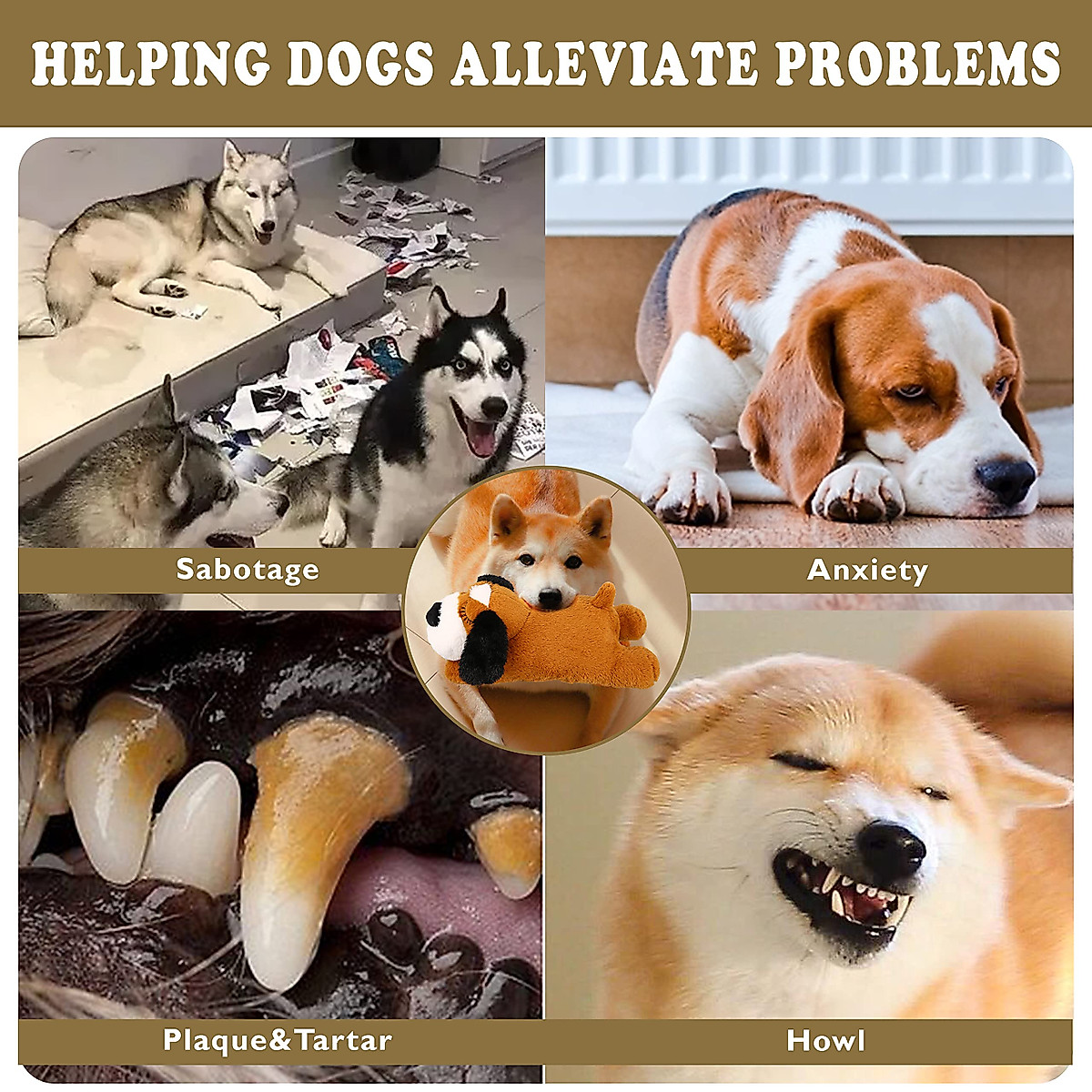 ZALBYUY Heartbeat Puppy Toy, Puppy Sleep Aid Toy, Small Dog Training Toys for Separation Anxiety Relief, Pets Plush Toys for Dogs Cats (Yelow)