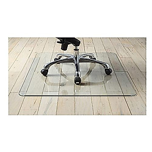 Premium Heavy Duty .25" Thick Tempered Glass Chair Mat, 36" x 46" Life Time Guarantee, Thickest Office Chair Mat for Carpet & Hardwood Floors, Protect Your Home or Office Floors - 1 Each