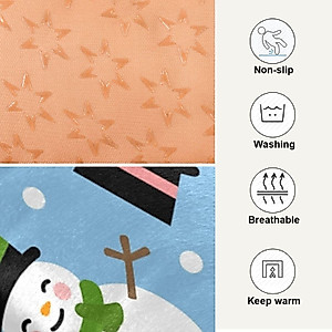 Coikll Cute Christmas Snowman Pet Bed Pad Soft Dog Bed Mat with Anti-Slip Bottom, Machine Washable Crate Pad Mattress for Dog Sleeping- 24 * 18inches