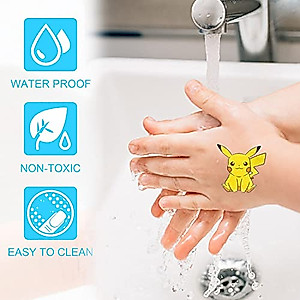 120 Pcs Anime Temporary Tattoos for Kids, Japanese Cartoon Tattoo Stickers for Kids, DIY Sticker Arts, Birthday Party Favors / supplies for Kids, Classroom School Decorations - No Repeat