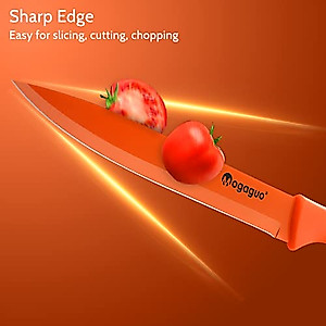 Mogaguo 7 Piece Rainbow Sharp Kitchen Knife Set, Knife Set for Kitchen Professional, Chef Knife Set Dishwasher Safe with Sheath