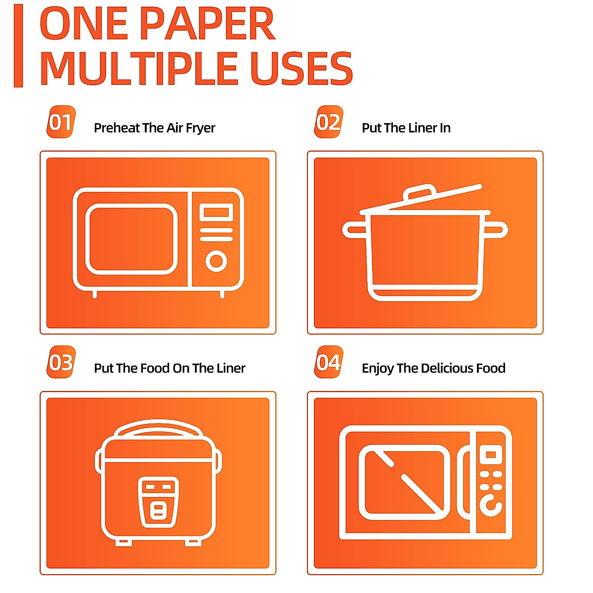 Rumia Air Fryer Liners Disposable Parchment Paper Square,7.9-inch (Fit 5-8 QT) Airfryer Liners for Air Frying, Baking, Roasting Microwave, Unbleached Oil-proof Food Grade Parchment Paper(100Pcs 8inch)