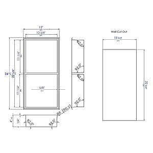 ALFI brand ABNC1224-BLA Shower Niche, Black Matte