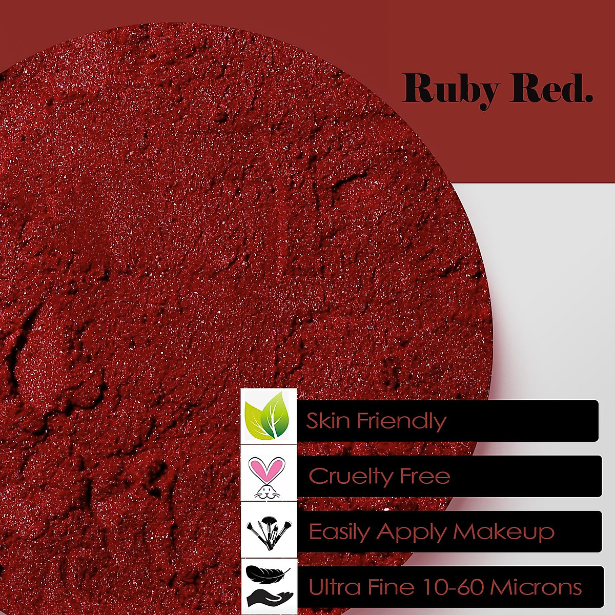 Ceya Mica Powder, 1.8oz/ 50g Ruby Red Lip Gloss Pigment Powder, Cosmetic Grade Soap Making Colorants Candle Dye for Epoxy Resin, Kintsugi Repair, Body Butter, Bath Bomb, Eye Shadow, Resin Craft, Nail