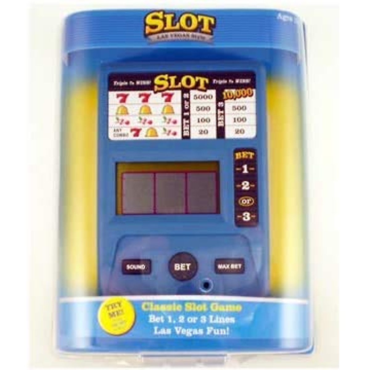 RecZone LLC Vegas Gambling Electronic Travel Game Pack - Slot Machine, Solitaire, and Blackjack Handheld Game