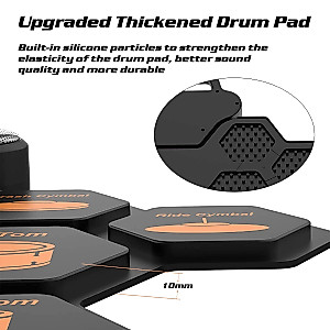 Electronic Drum Set, Electric Roll-up Drum Set with 9 Drum Practice Pads with Drum Sticks and Foot Pedals, E Drum Set with Built-in Speaker and Headphone Jack Great Holiday Birthday Gift for Kids