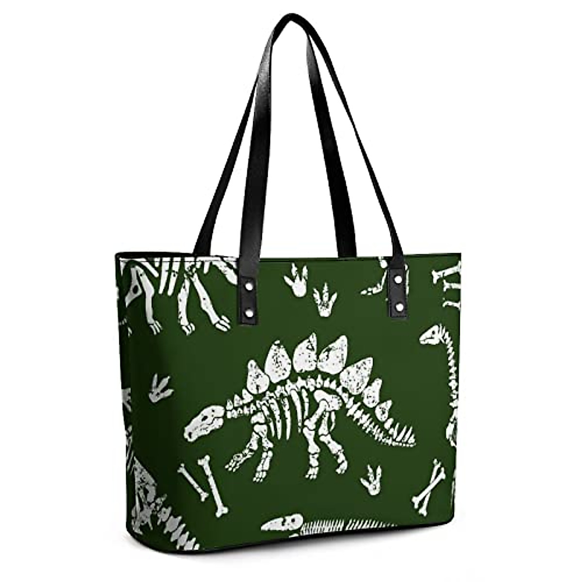 Womens Handbag Dinosaurs Skeleton Leather Tote Bag Top Handle Satchel Bags For Lady