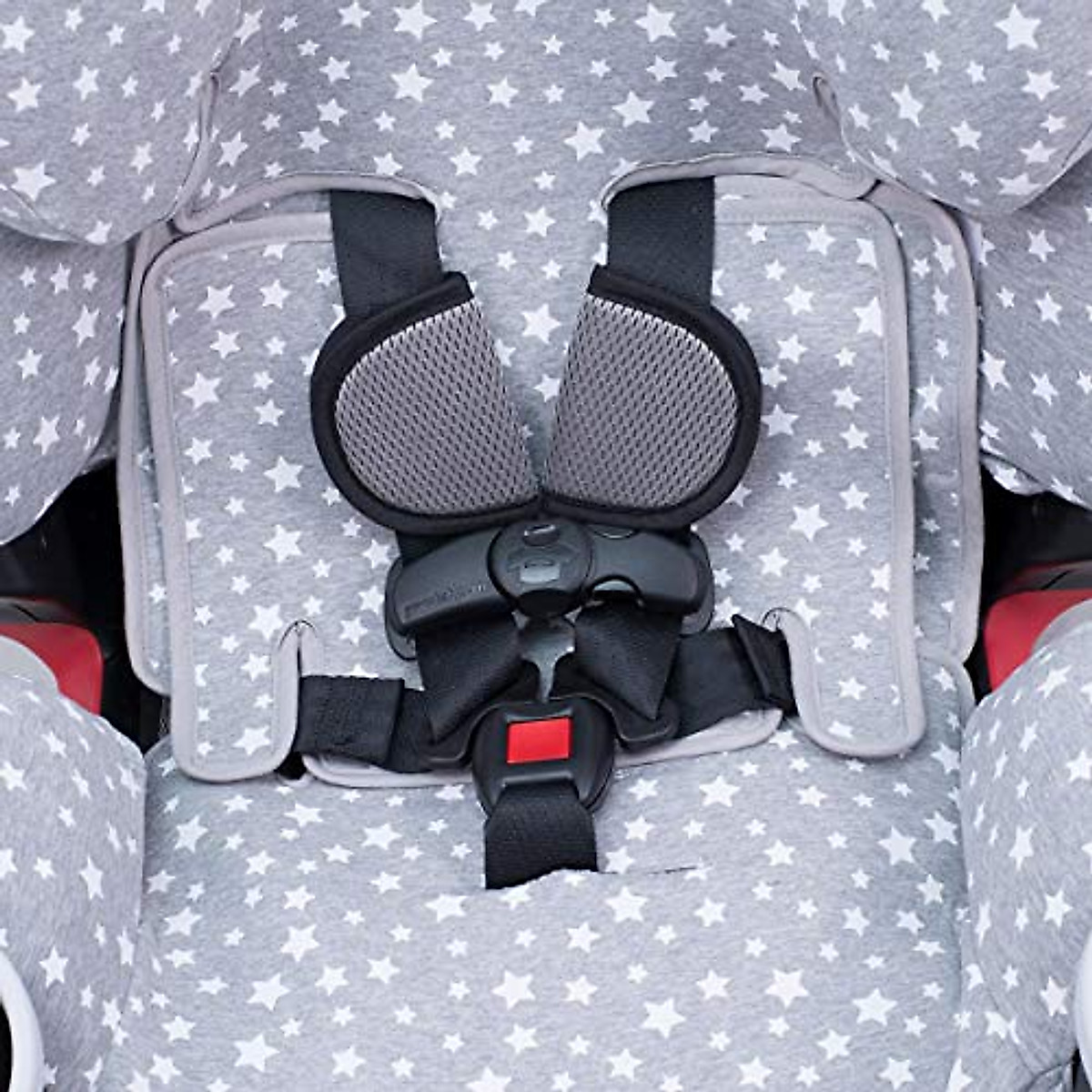 JYOKO Kids Cotton Cover Liner for car seat Compatible with Graco 4Ever DLX 4-in-1 (Cover, White Star)