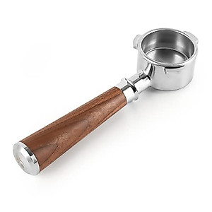 CrossCreek 54mm Espresso Bottomless Portafilter with 3 Ear | Fits 54mm Breville/Sage Barista Espresso Machine | Stainless Steel Basket and Walnut Handle | Espresso Accessories