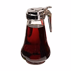 1 Syrup Dispenser 14oz (420mL)|Glass Bottle No-Drip Pourers for Maple Syrup, Honey|Pancake Syrup Dispenser by Back of House