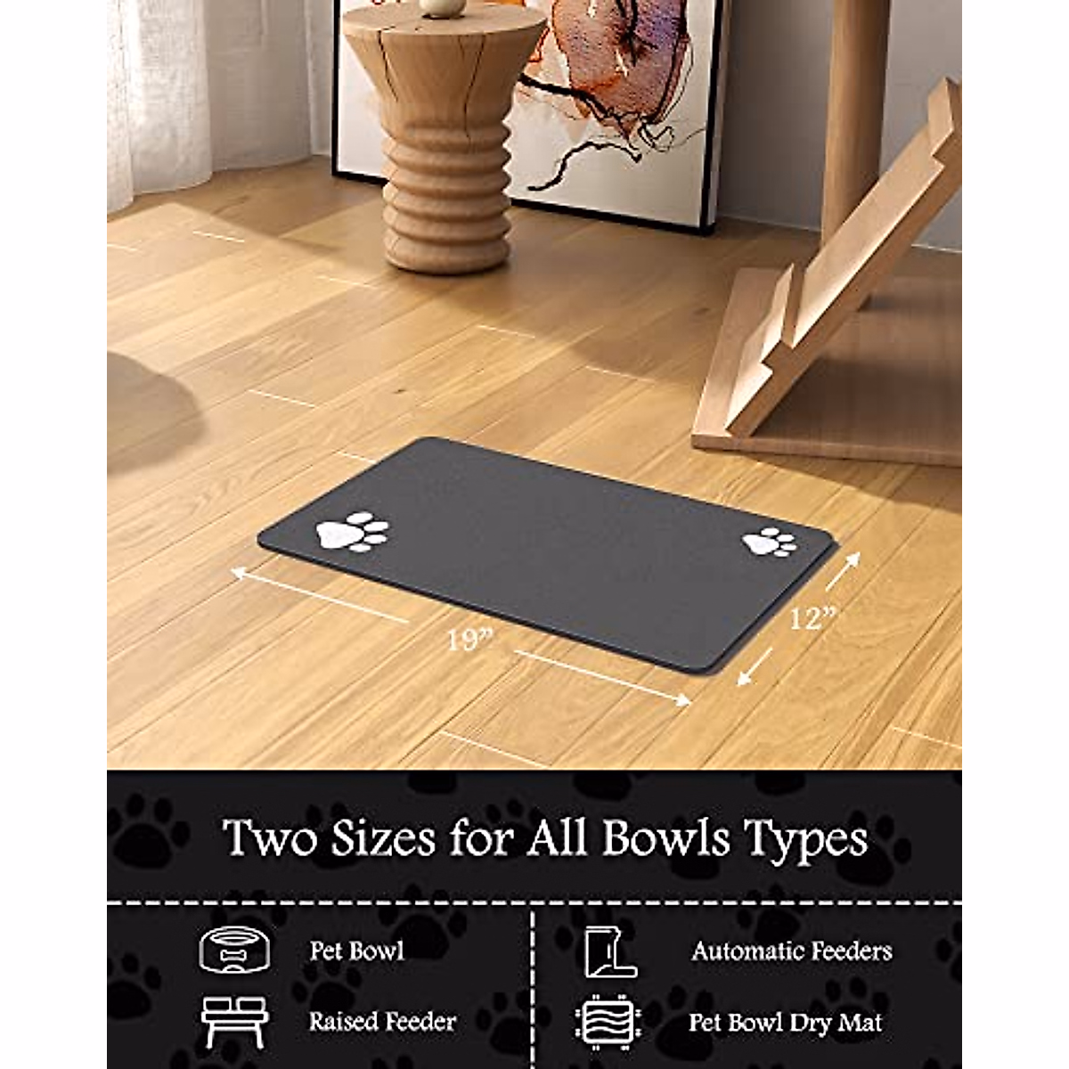 Pet Feeding Mat-Absorbent Dog Mat for Food and Water Bowl-No Stains Quick Dry Dog Water Dispenser Mat-Dog Accessories Pet Supplies-Dog Water Bowl for Messy Drinkers