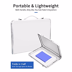 Foldable Laptop Table for Bed, SUVANE Lap Desk Bed Desk, Breakfast Serving Bed Tray, Portable Mini Picnic Table Storage Space Laptop Desk Reading Holder(Gray)