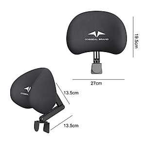 LEAQU Office Chair Headrest Attachment Universal,Adjustable Height Angle Chair Headrest Attachment,Ergonomic Head Neck Pillow,Soft Headrest Cushion Attachable Headrest for Office Chair Black