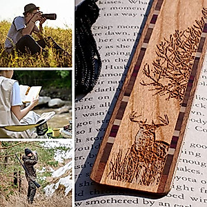 Deer - Engraved Wooden Bookmark with Tassel - Made in USA - Search B07325JNP6 for Personalized Version