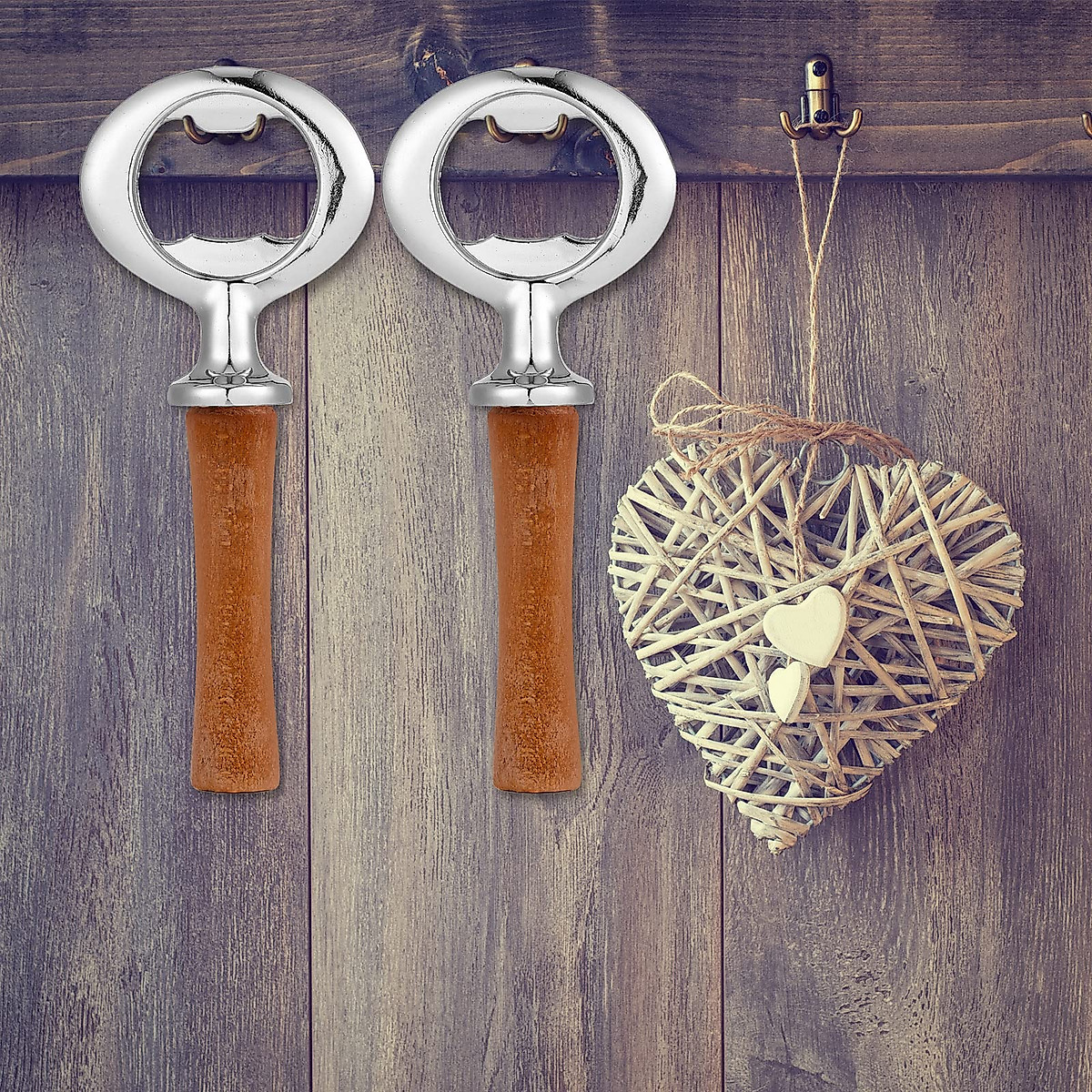 Metal Bottle Opener Kit Blank Bottle Opener Stainless Steel Open Inserts Hardware for Wedding Wine Party DIY Project Craft Wood Turning(Silver,7 Pieces)