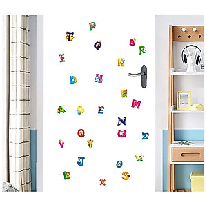 Adam Victor Removable Fun Educational Alphabet Wall Decals Kids Room Decorations Art Décor Stickers Nursery DIY PVC Decal Bathroom Sticker