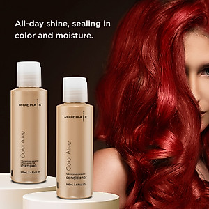 MOEHAIR Travel Color Alive Shampoo And Conditioner Set For Dry and Damaged Color Treated Hair | Sulfate And Paraben Free Color Safe Shampoo And Conditioner | 3.4 Fl Oz (Combo-CALIVE-3.4Fl-101)