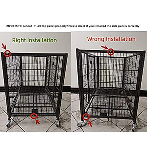 Homey Pet 37 inch Heavy Duty Dog Crate, Extra Strong Dog Cage for Medium Dog, Indoor High Anxiety Double Door Dog Crate on Wheels with Removable Tray