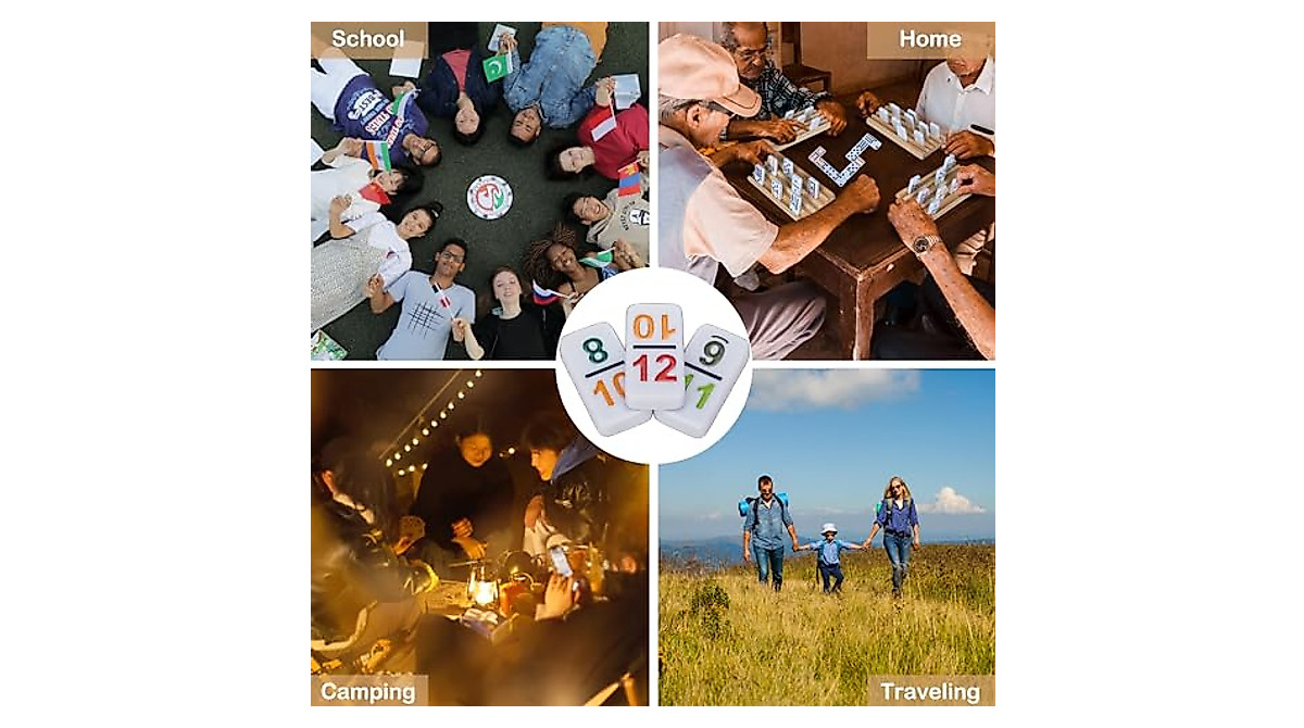 Smilejoy Double 12 Colorful Number Domino Set for Family Fun