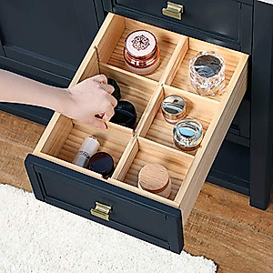 Ove Decors Stanley 42 inch Bathroom Vanity Combo Freestanding Bath Cabinet | Modern Single Sink with Cultured Marble Countertop | Backsplash Included, Midnight Blue