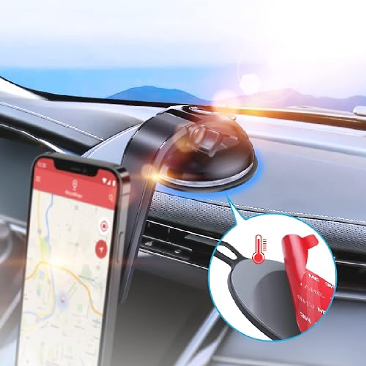 Dashboard Pad Mounting Disk for Suction Cup, 95mm (3.74") 3M Heat Resistant Adhesive Disc for Dash Camera Windshield Holder, GPS, Tablet, Car Phone Bracket Base with Sticky Adhesion Replacement 3 Pack