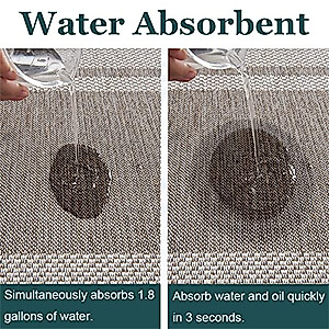 Insun 2 Piece Kitchen Mat Floor Mats Set,Non Slip Absorbent Washable Kitchen Rug,Linen Look Kitchen Runner Rug Set in Front of Sink,Beige,20"x31.5"+20"x47"