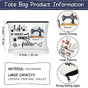 Sewing Tote Bag 2 Pieces Canvas Bag Sewing Gift Cosmetic Bag Quilting Gifts for Quilters Sewing Gifts for Sewing Lovers, Women, Mom