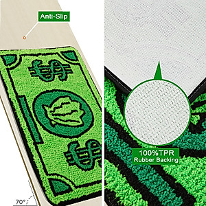 RoomTalks Cute Money Rug 2x3 Cartoon Funny Cool Small Throw Rugs for Girls Bedroom Kids Bathroom Kitchen Dorm Non Slip Machine Washable Soft Shag Accent Floor Rug, Unique Gift for Kids Girls