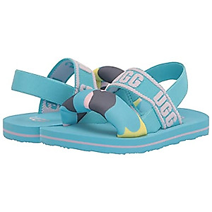 UGG K Zuma Sling Camopop Flat Sandal, Summer Sky, 3 US Unisex Little Kid