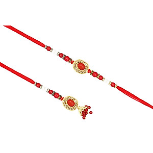 TrendBell Lumba Rakhi Set for Brother Bhabhi | Raksha Bandhan Handmade Rakhi Fancy Rakhi for Bhaiya Bhabhi | Rakhi for Brother (Design1)
