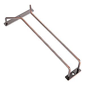 Dianoo 27.5cm Bronze Wine Glass Rack Under Cabinet, Gold Wine Glass Holder Under Shelf, Stemware Rack, Wine Glasses Storage Hanger, 1 Row
