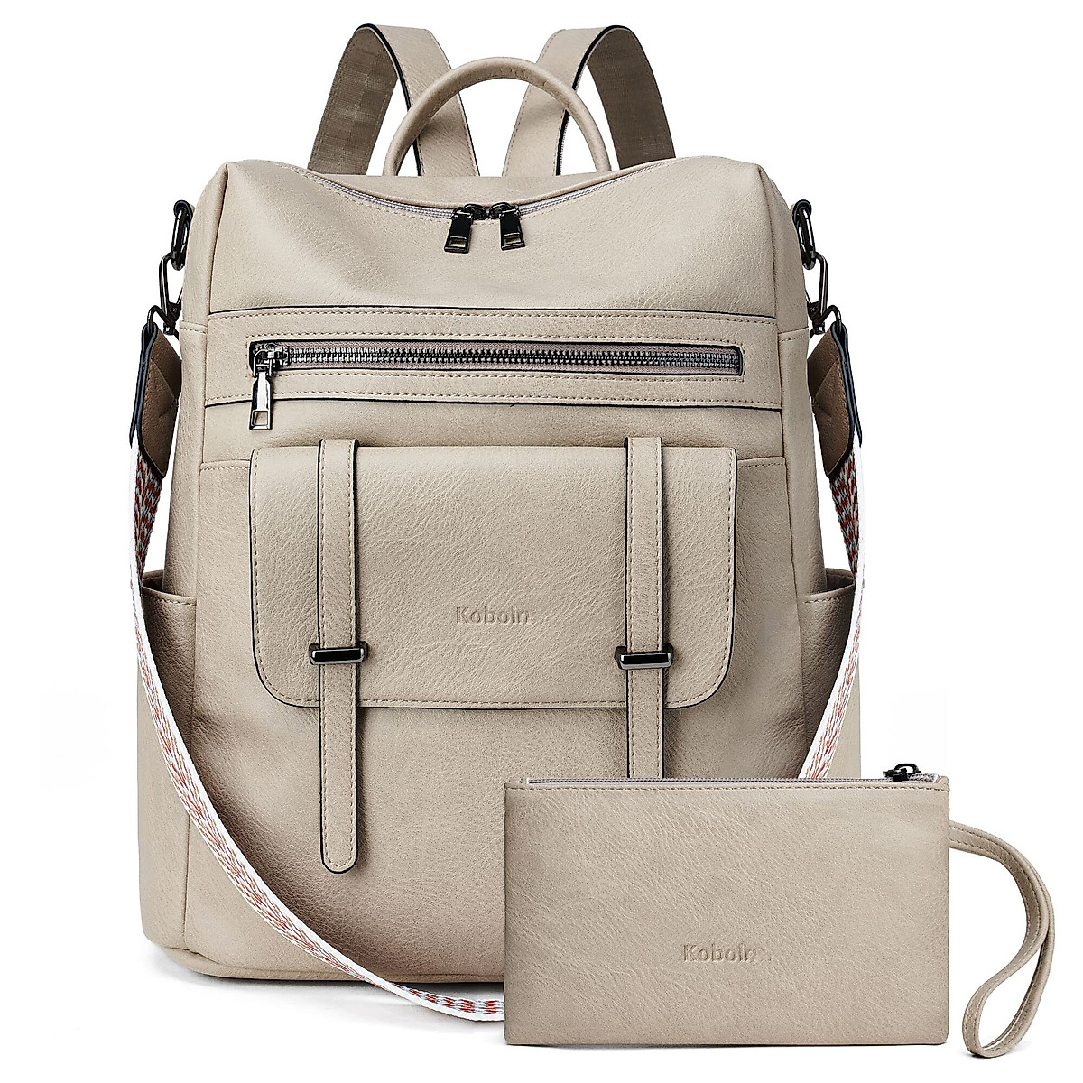 KoboIn Backpack Purse for Women Fashion Designer Travel Backpack Convertible Casual Daypack with Wristlet (Two-toned grey)