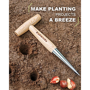 Dibber with 5 Inch Measurements Seed Dibber Garden Tool Hand Dibbler Seed Planter Tool Seed Dispenser Hole Digger for Planting Small Seeds Seedlings Sowing Seeds Transplanting Plants Planting Bulbs