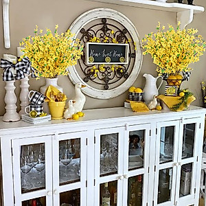 AILANDA 4 Bunches Artificial Flowers Outdoor Fake Plants Eucalyptus UV Resistant Faux Plastic Greenery with Purple Silk Rose Floral Arrangement for Home Garden Party Wedding Decoration