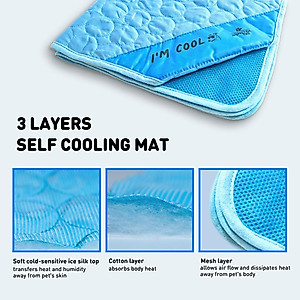 INSPECTOR TAIL Cooling Mat + 2 Washable Pee Pads | Bonus String Bag for Traveling & Dry Bag to Storage Wet Pads | Cooling Blanket for Large & Extra Large Dogs | 5 Pack Dog Essentials