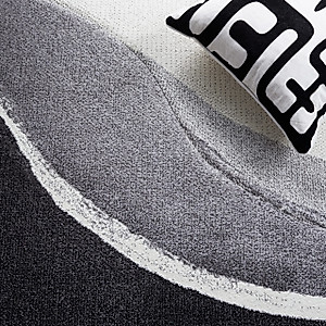 SAFAVIEH Hollywood Collection Area Rug - 9' x 12', Grey & Ivory, Mid-Century Modern Design, Non-Shedding & Easy Care, Ideal for High Traffic Areas in Living Room, Bedroom (HLW766G)