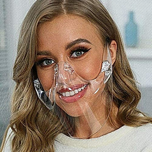 MAXRIENY Clear Face Shield, Face Shield Reusable Plastic Face Shield and Breathable Transparent Face Shield for Women 5.4x5.7in