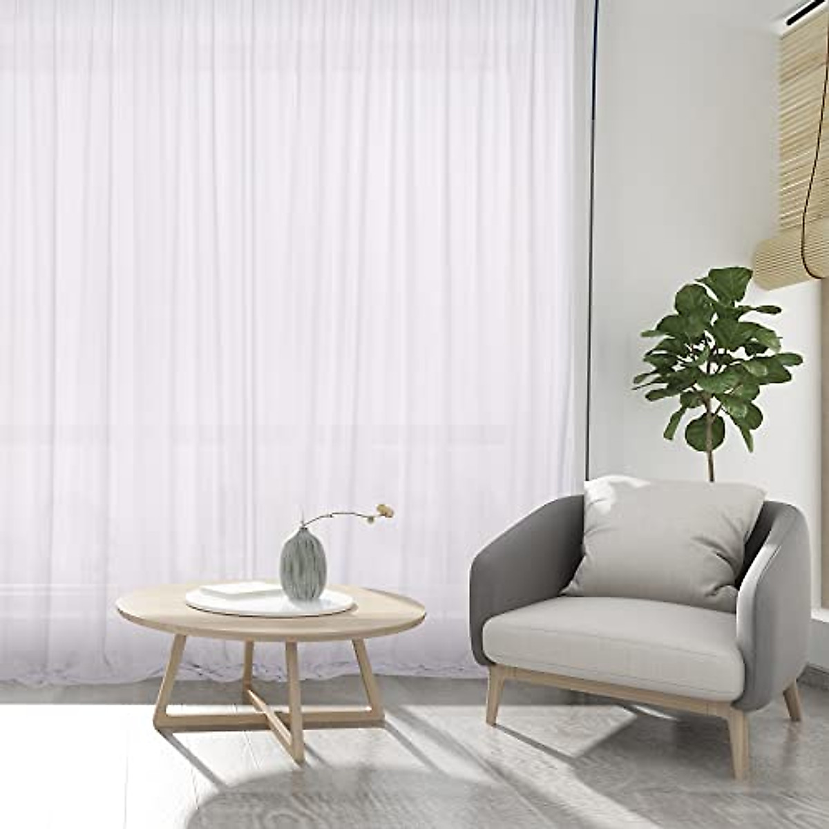 White Backdrop Curtains for Parties 10 ft x 10 ft Polyester Backdrop Curtain Panels for Wedding Baby Shower Birthday Gathering